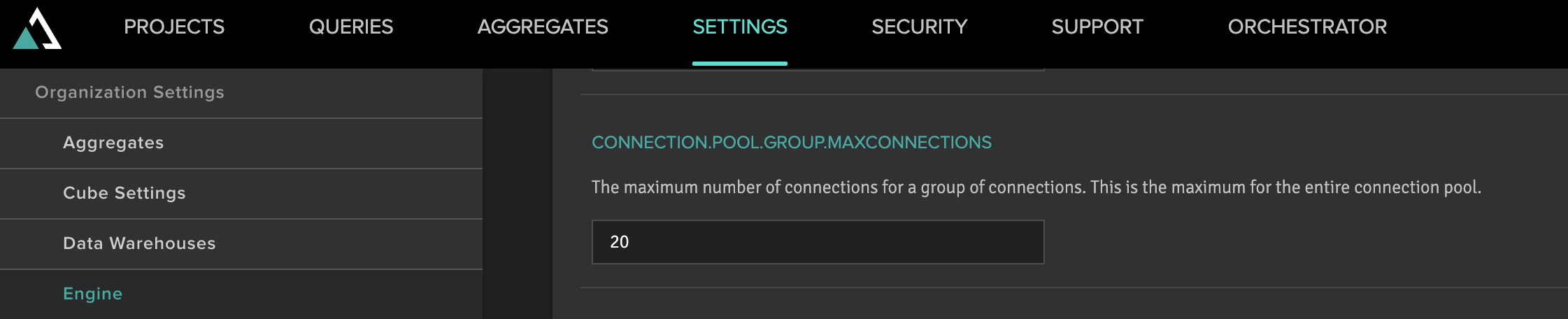 Ensure there are sufficient connections in the JDBC pool for concurrent aggregate settings ...